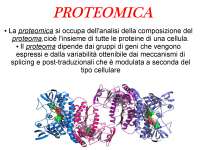 Presentazione su concetto di Proteomica in Biologia - Docsity