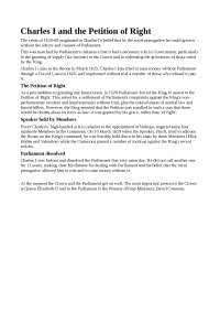 Charles I and the Petition of Right - Docsity