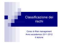 Classificazione dei rischi - Docsity