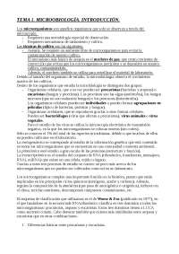 TEMA 1. MICROOBIOLOGÍA. INTRODUCCIÓN Los microorganismos son aquell - Ejercicios de ...