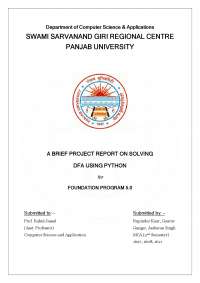 Solving DFA using Python - Docsity