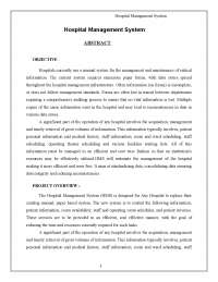 Hospital Managment System - Docsity