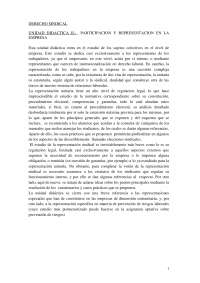 DERECHO SINDICAL UNIDAD DIDACTICA II PARTICIPACION Y REPRESENTACION EN LA EMPR - Ejercicios de ...