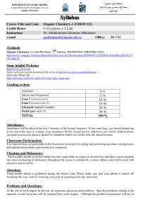 Organic chemistry 1 syllabus - Docsity