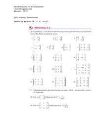 Algebra lineal ejercicios para resolver - Docsity