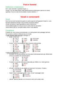 TABELLA IPA CONSONANTI E VOCALI CON ESEMPI - Docsity