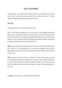 Low Level Panic Clare McIntyre - Ejercicios de Teatro - Docsity