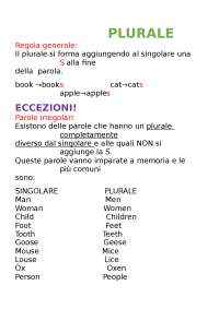 Il plurale in inglese - Docsity
