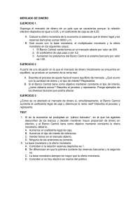 MERCADO DE DINERO enunciados - Ejercicios de Introducción a la Econometría - Docsity