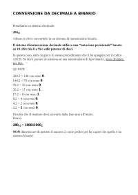 Informatica parte calcolo binario - Docsity