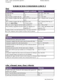 EJERCICIOS COMANDOS LINUX Idate EjercicioEjemplo resultadoSolución cal Ejercic - Ejercicios de ...