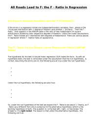 The F-ratio in regression - Docsity
