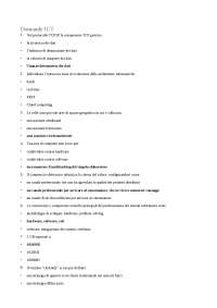 Domande esame ICT -frequentanti | Prove d'esame di Computer Science - Docsity