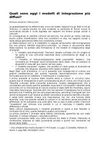 Modelli di integrazione culturale - Docsity