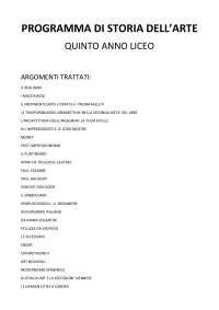 Storia dell'arte, programma quinto anno licei | Appunti di Elementi di storia dell'arte ed ...