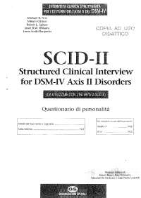 SCID II intervista clinica strutturata | Esercizi di Psicologia ...