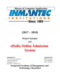 Major project Synopsis Report - Docsity