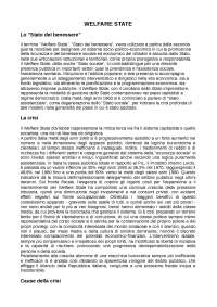 Il Welfare State e la sua crisi - Docsity