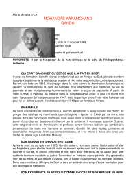 BIOGRAPHIE DE GANDHI - Docsity