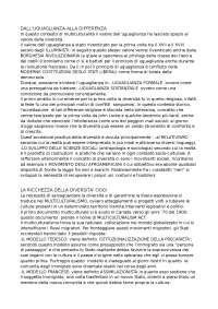 Multiculturalismo e multiculturità - Docsity