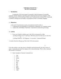 Laboratory Exercise No 1 - Docsity