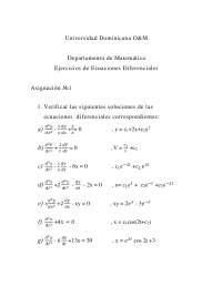 Ejercicios de Ecuaciones Diferenciales - Docsity