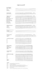 Foglio per lo scoring dell'Ort - Docsity