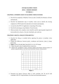 Machine vision tutorial - Docsity