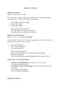 Present Tenses in English - Docsity