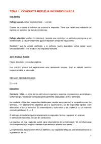 TEMA 1. CONDUCTA REFLEJA INCONDICIONADA - Docsity