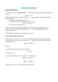 Le funzioni continue. - Docsity
