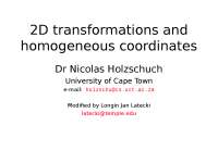 2D TRANSFORMATION Transformations in 2D: - Docsity