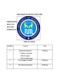 Pakistan resolution also called lahore resolution 23 march 1940 - Docsity