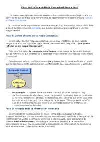 Cómo se Elabora un Mapa Conceptual Paso a Paso - Docsity