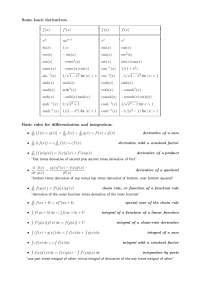 Basics of differentiation and integration - Docsity