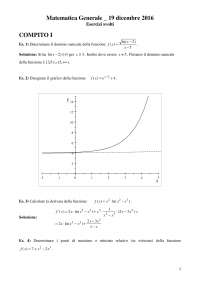 Matematica generale compito e soluzioni - Docsity