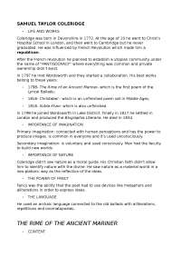 Samuel taylor coleridge - Docsity