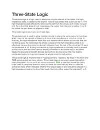 Info on tristate logic information - Docsity