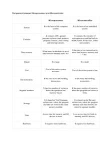 Difference between microprocessor and microcontroller - Docsity