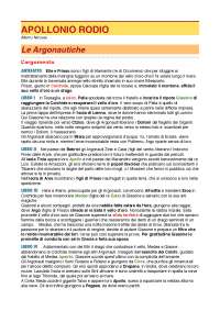 Apollonio Rodio: la vita, Le Argonautiche - Docsity