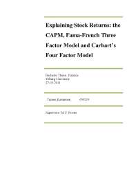 Explaining Stock Returns: the CAPM, Fama-French Three Factor Model and ...