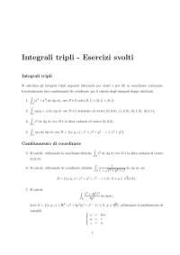 Integrali tripli - esercizi svolti | Esercizi di Analisi Matematica II | Docsity