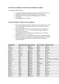 Verbos irregulares alemán - Docsity