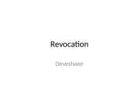 Law of Contract with revocation - Docsity