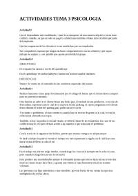 Actividades Psicología - Docsity