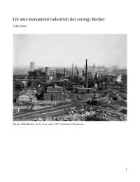 Gli anti-monumenti industriali dei coniugi Becher - Docsity