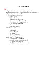 Strumentale - Schema Riassuntivo | Schemi e mappe concettuali di Lingua ...
