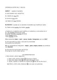 Diferencio entre muy y mucho - Docsity