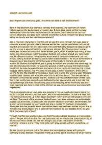 Summary bend it like beckham - Docsity