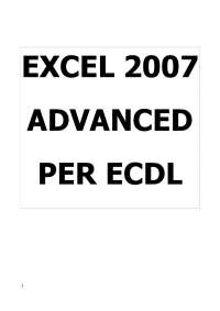 Dispensa su Excel Advanced | Dispense di Informatica | Docsity